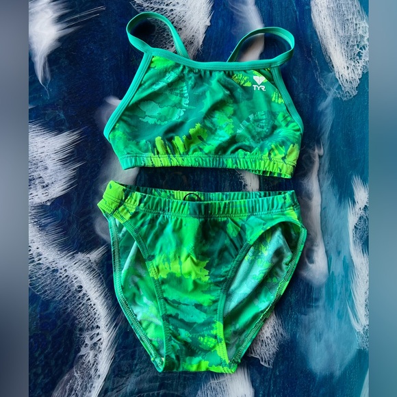 TYR | Swim | Tyr Womens Green Print Two Piece Workout Bikini Size Xs ...